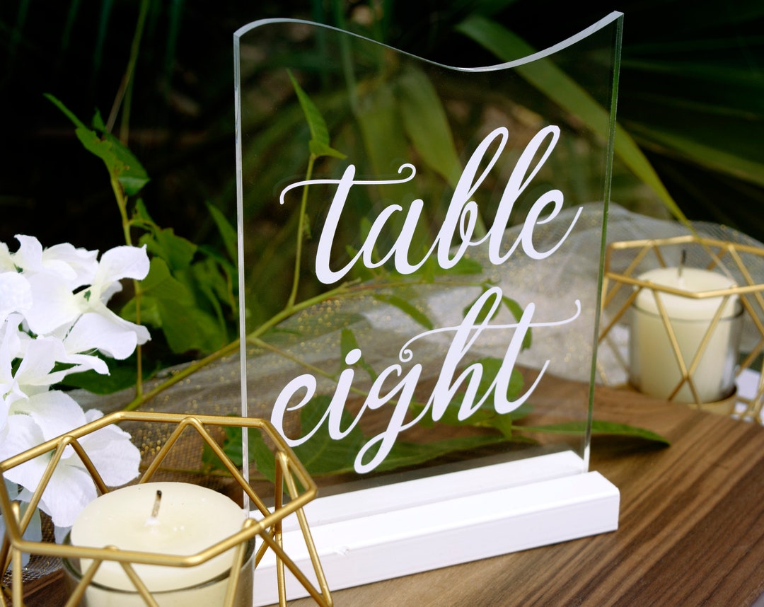 Wedding Table Numbers, Clear Acrylic Table Number, Wedding Decor, Table ...