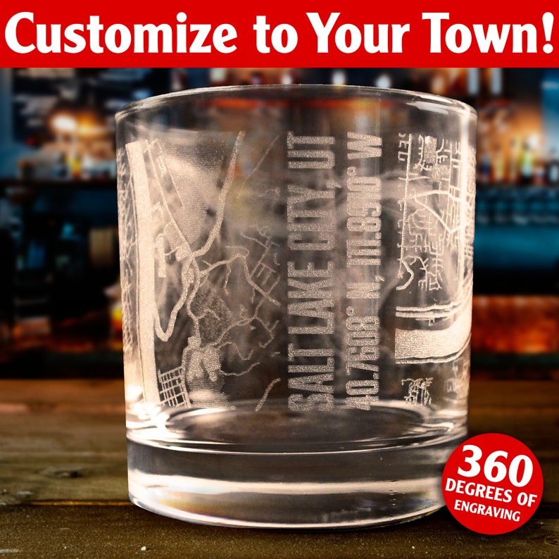 Map Whiskey Glasses Personalized Gift for Him Engraved - Etsy