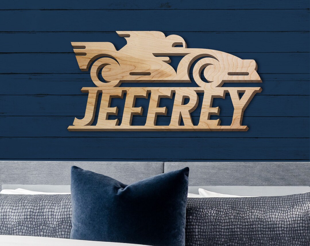 Race Car Name Sign, Nursery Decor, Personalized Wood Sign, Wooden Name ...