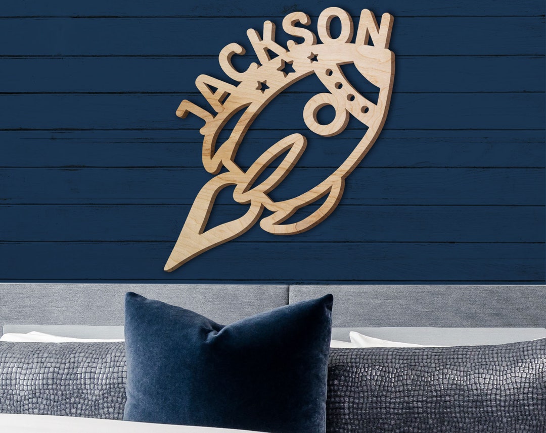 Rocket Name Sign, Nursery Decor, Personalized Wood Sign, Wooden Name ...