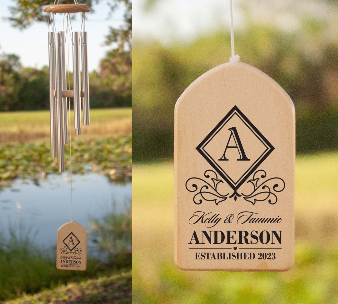 Personalized Wind Chimes, Monogram Wind Chime, House Warming Wind Chime ...