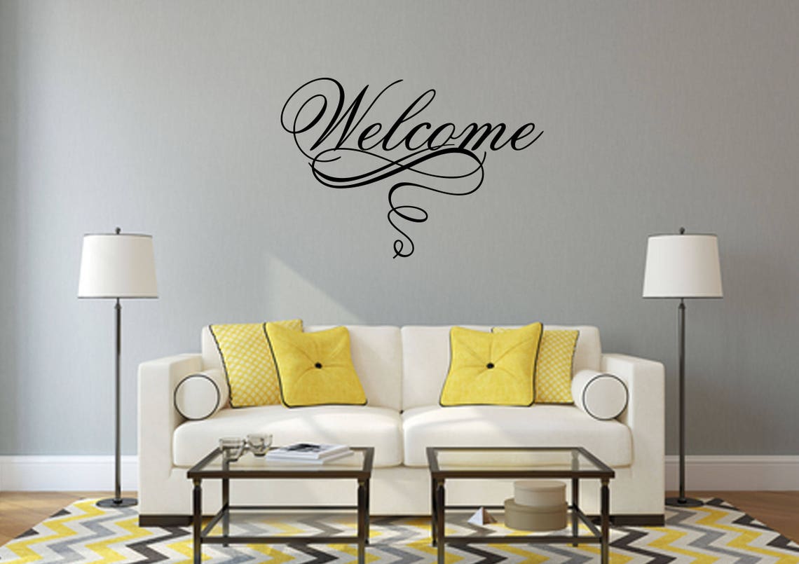 Welcome Wall Decal Great For Home Bedroom and Living Room | Etsy