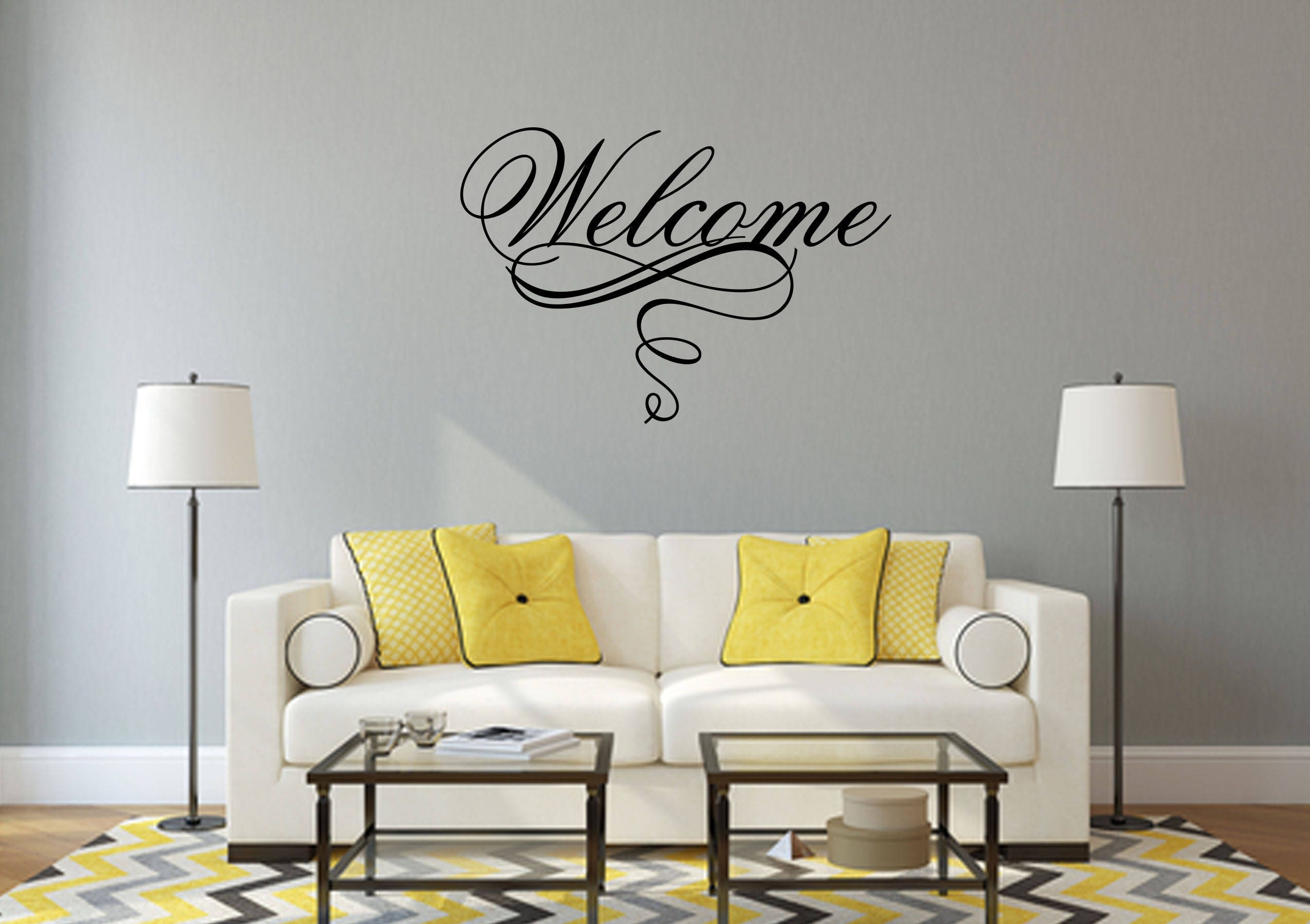 Welcome Wall Decal Great For Home Bedroom and Living Room | Etsy