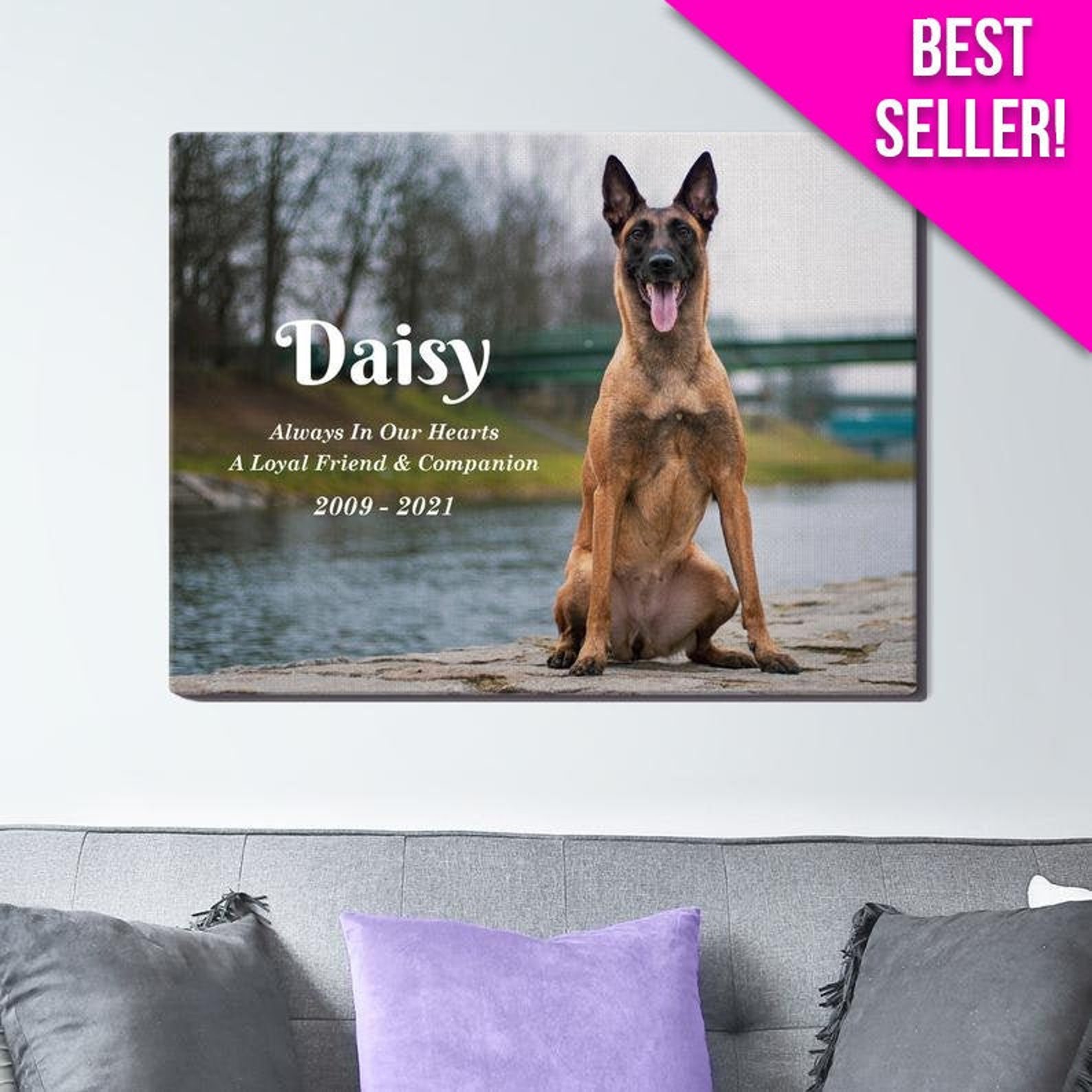 Pet Memorial Canvas Print Personalized Dog Memorial Passing - Etsy