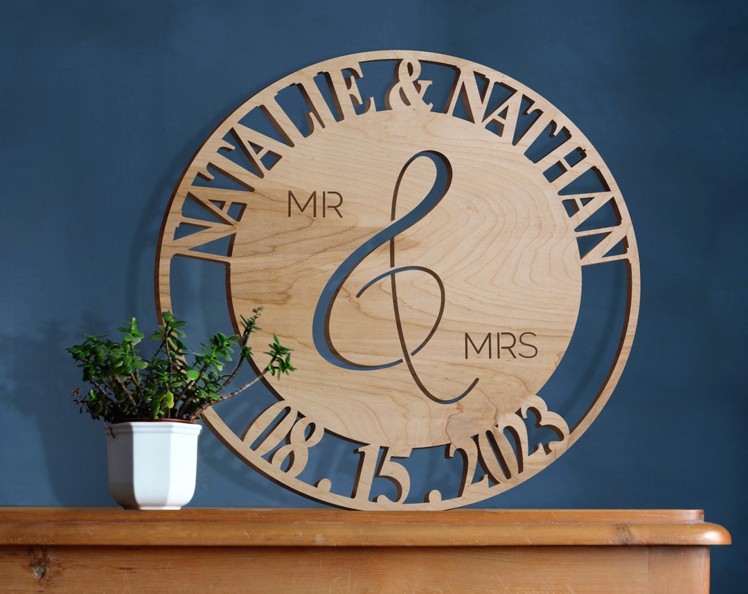 Wedding Gift, Wooden Family Name Sign, Personalized Wooden Sign, Custom ...