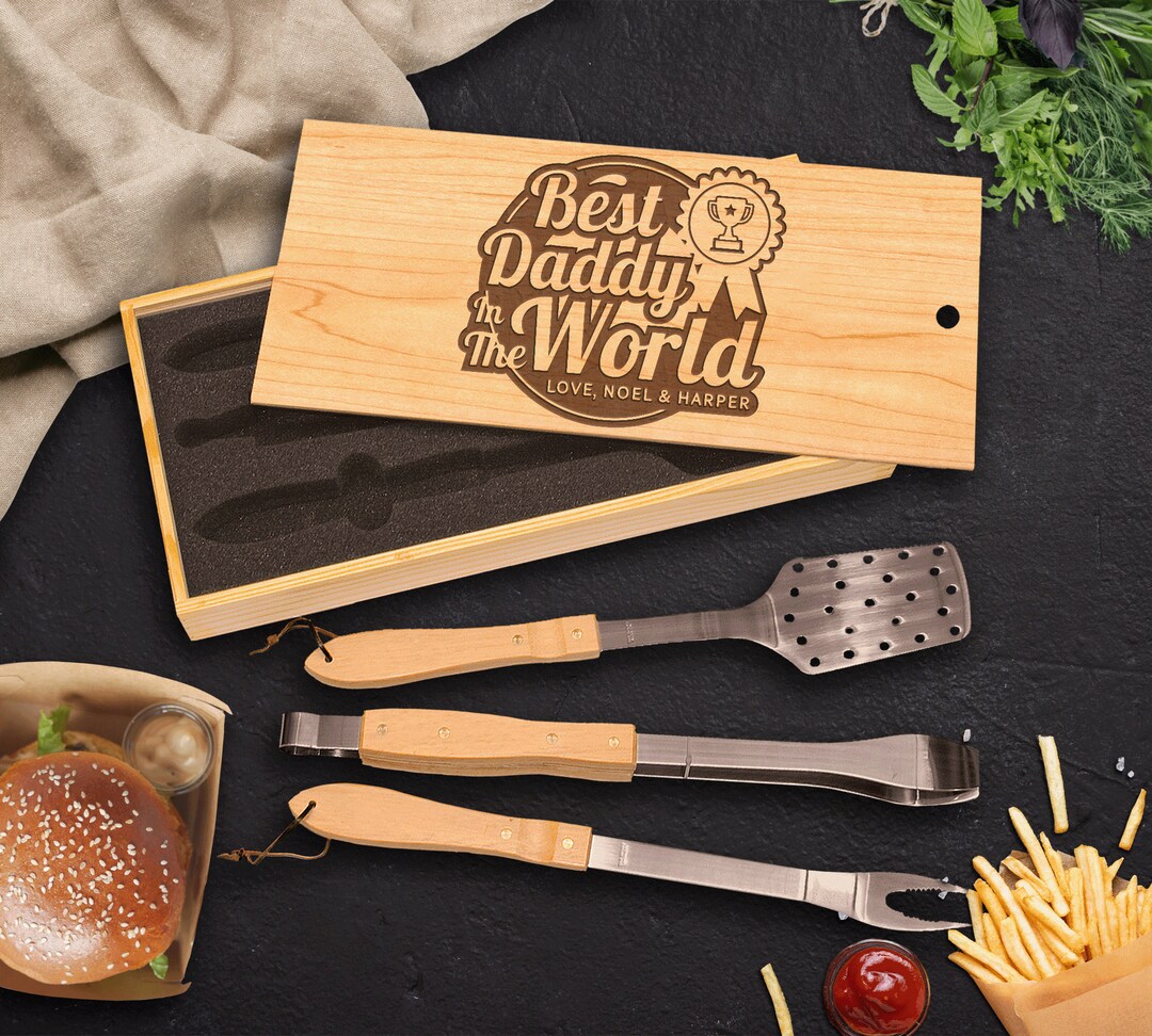 Best Daddy in the World BBQ Set, BBQ Grill Tool Set, Father's Day ...