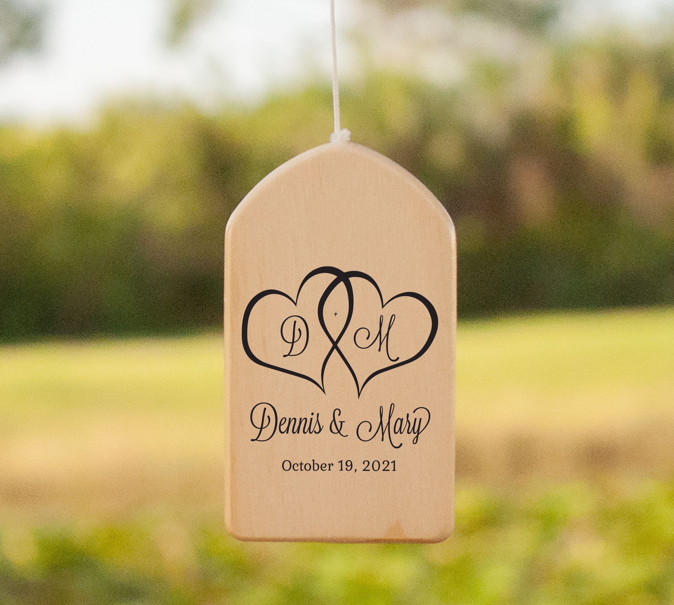 Personalized Wind Chimes Two Hearts Wind Chime House Warming - Etsy