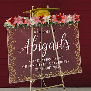 Graduation Sign Clear Acrylic Graduation Sign Custom Grad - Etsy