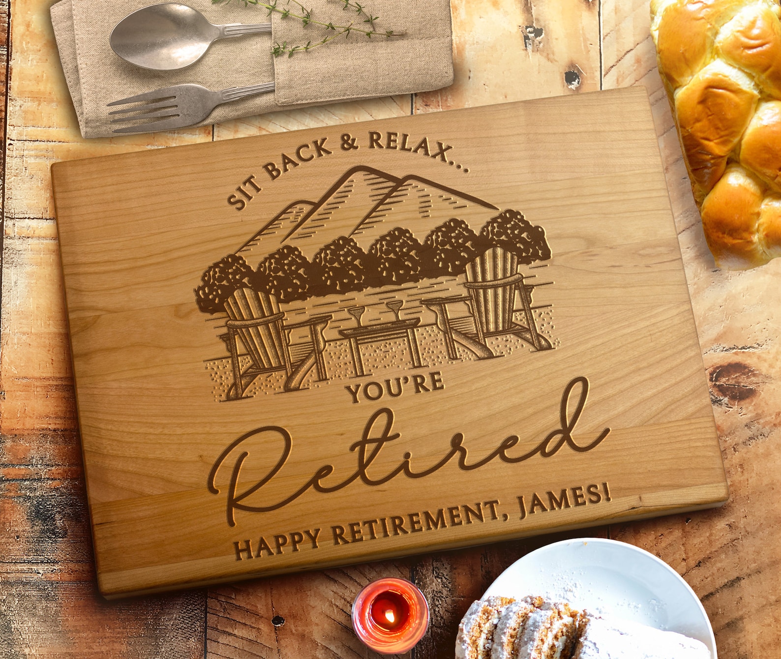 Happy Retirement Cutting Board, Retirement Cutting Boards, Retirement ...