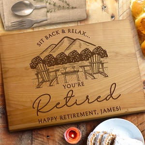 Happy Retirement Cutting Board, Retirement Cutting Boards, Retirement ...