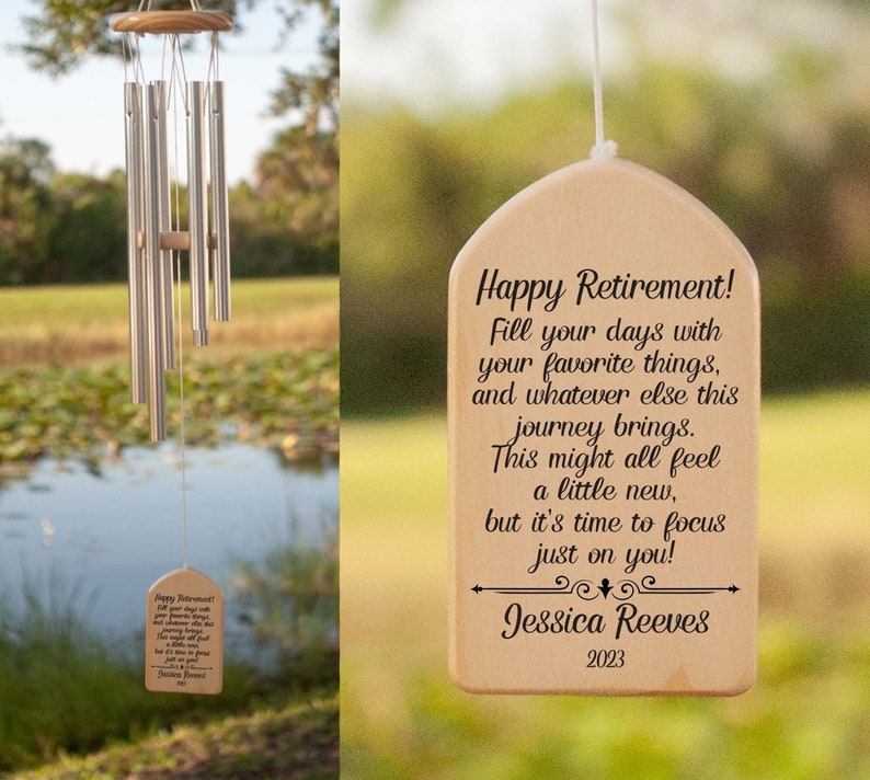 Happy Retirement Wind Chime, Retirement Wind Chime, Retirement Gifts ...