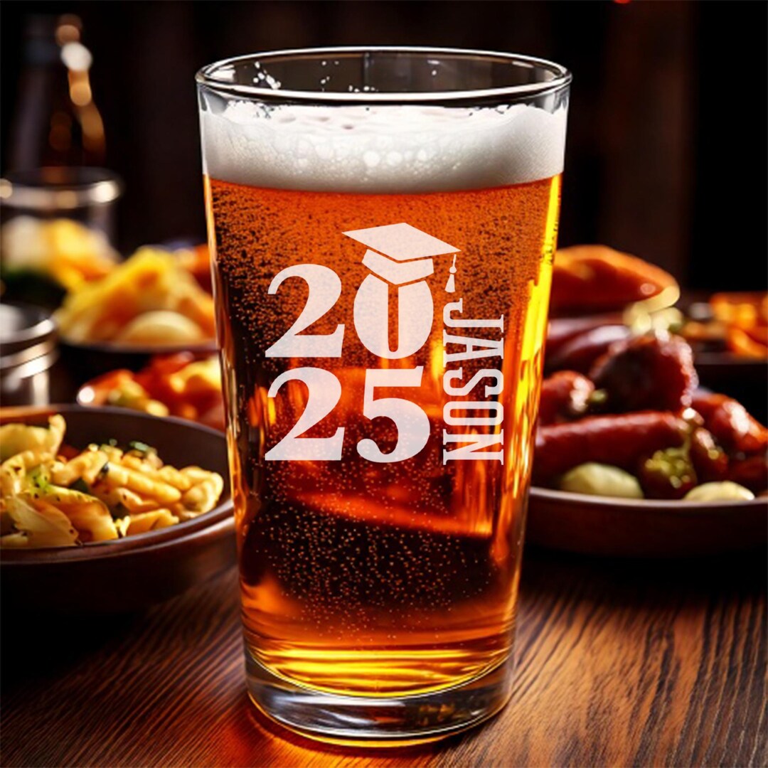 College Graduation Gift, Graduation Beer Glass, Pint Glass, Graduation ...