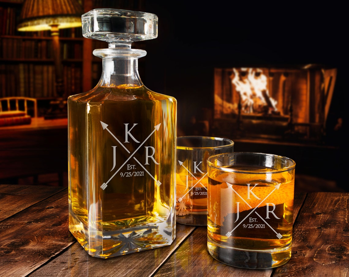 Whiskey Decanter Set With Glasses Whiskey Glasses - Etsy