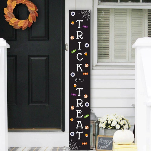 Trick or Treat Welcome Sign Halloween Welcome Sign Welcome - Etsy