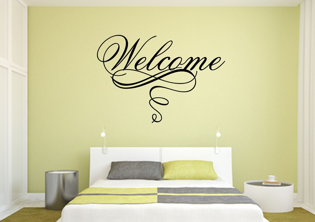 Welcome Wall Decal - Great for Home, Bedroom and Living Room Decor ...