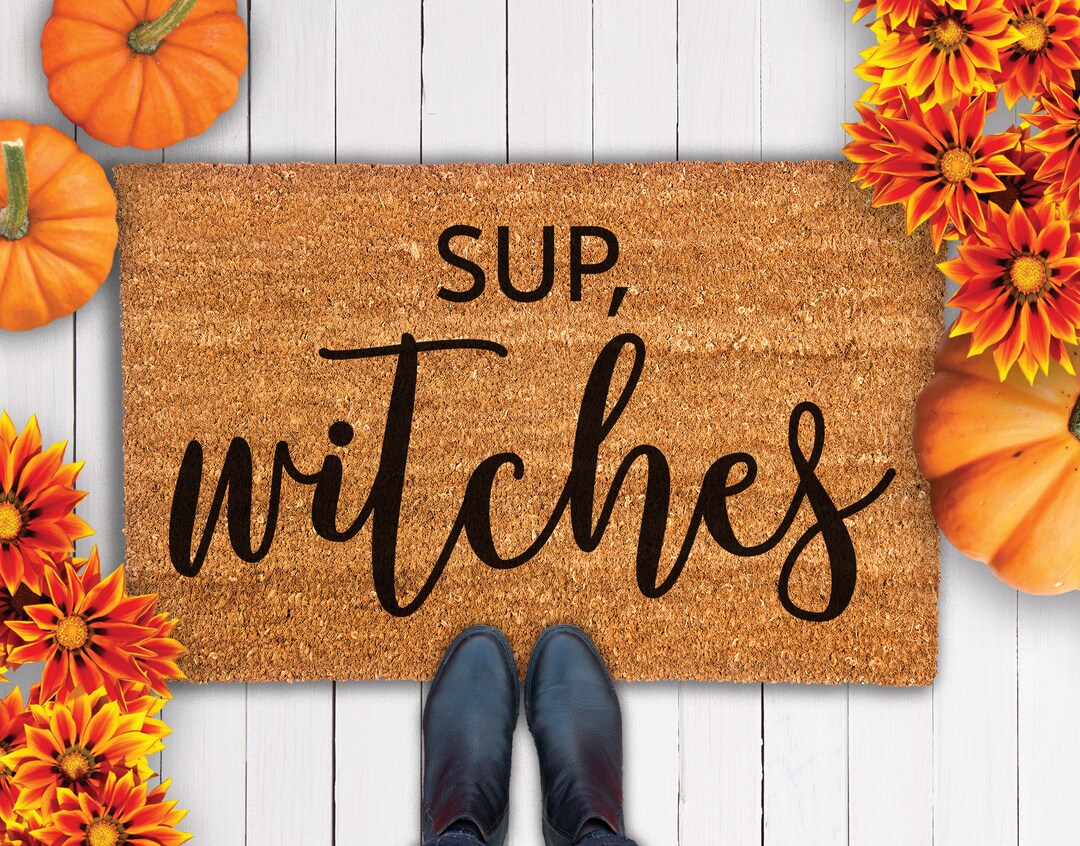Sup Witches Door Mat, Halloween Decor, Halloween Welcome Mat, Happy ...
