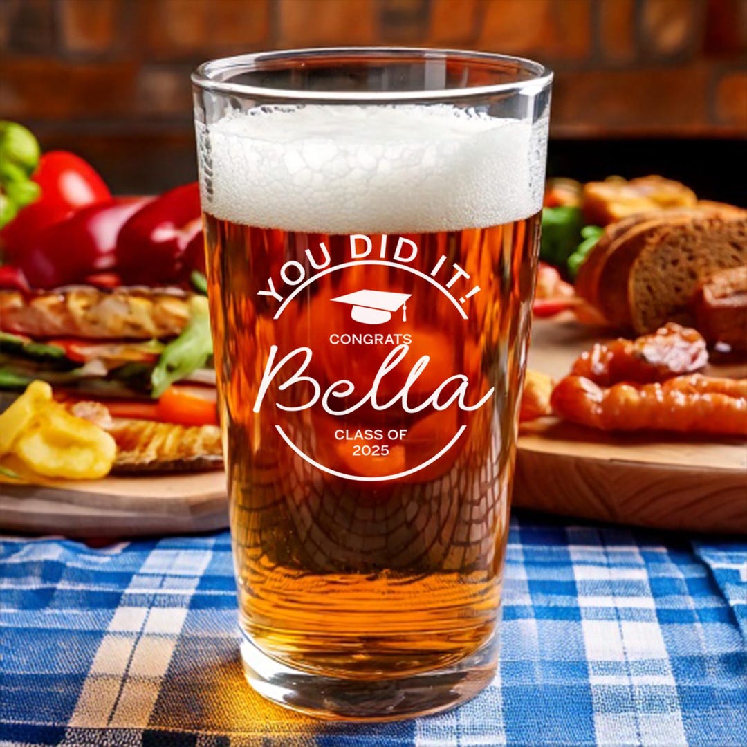 College Graduation Gift, Graduation Beer Glass, Pint Glass, Graduation ...