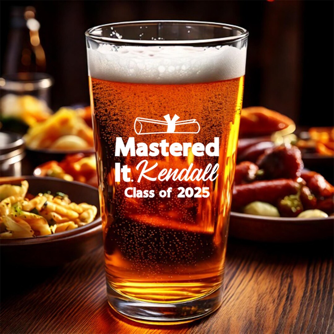 College Graduation Gift, Graduation Beer Glass, Pint Glass, Graduation ...