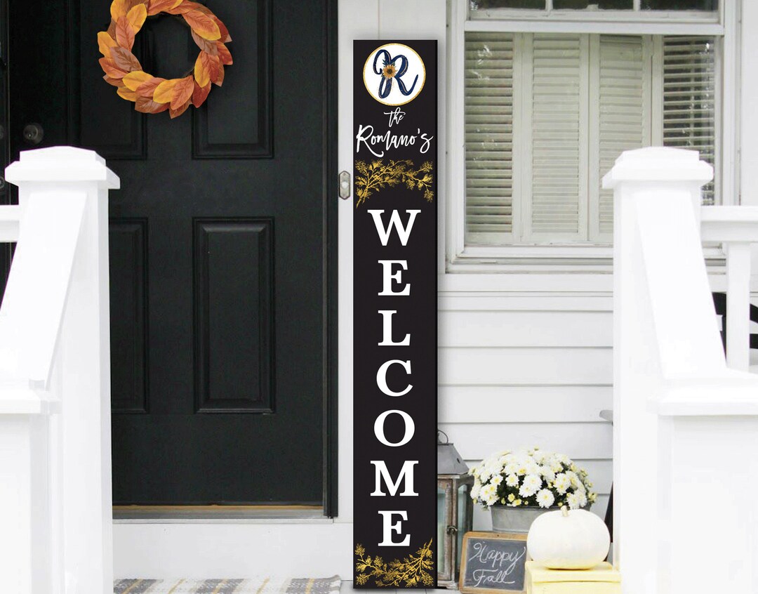 Personalized Family Welcome Sign, Autumn Welcome Sign, Welcome Sign ...