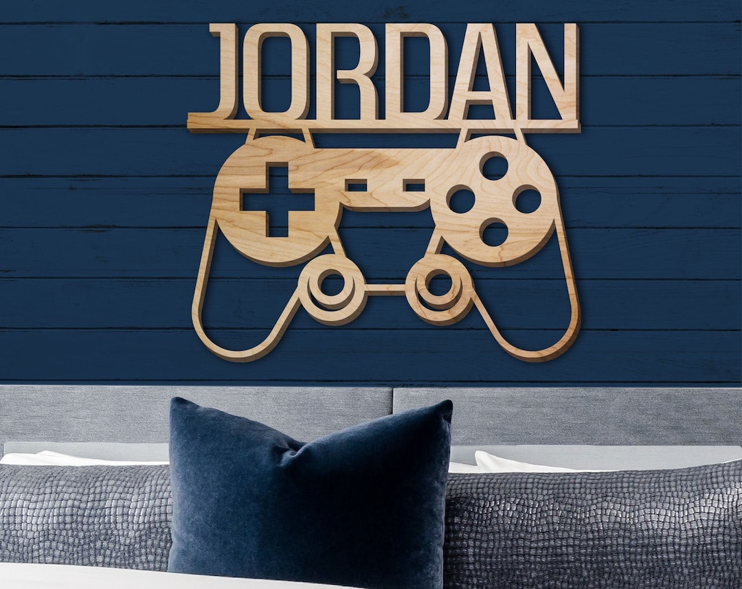 Gamer Name Sign, Nursery Decor, Personalized Wood Sign, Wooden Name ...