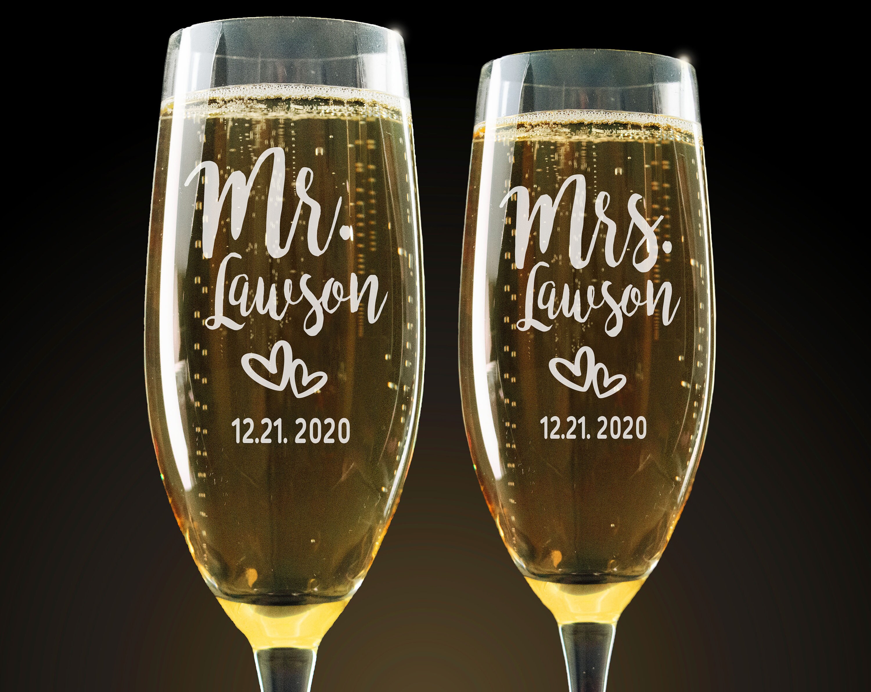 Set of 2 Wedding Glasses Toasting Flutes Champagne Glasses | Etsy