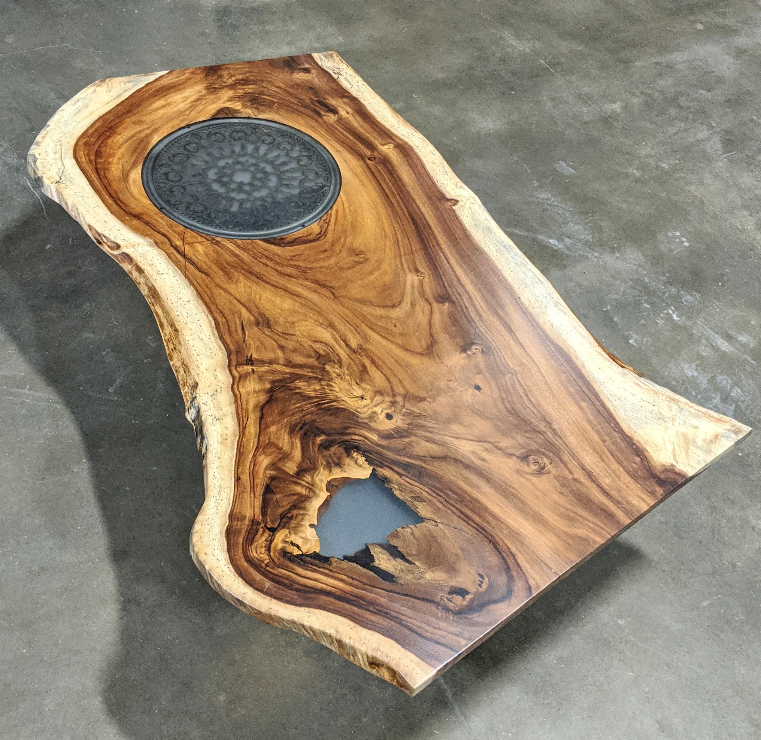 Parota Wood Slab With Inlayed Design - Etsy