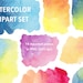 Watercolor Clip Art Set - 18 Assorted Pieces - Splotches Hand Painted ...