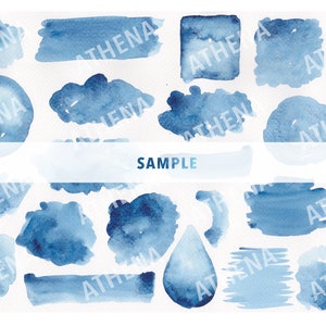 Watercolor Clip Art Set - 22 Assorted Pieces - Splotches Hand Painted ...