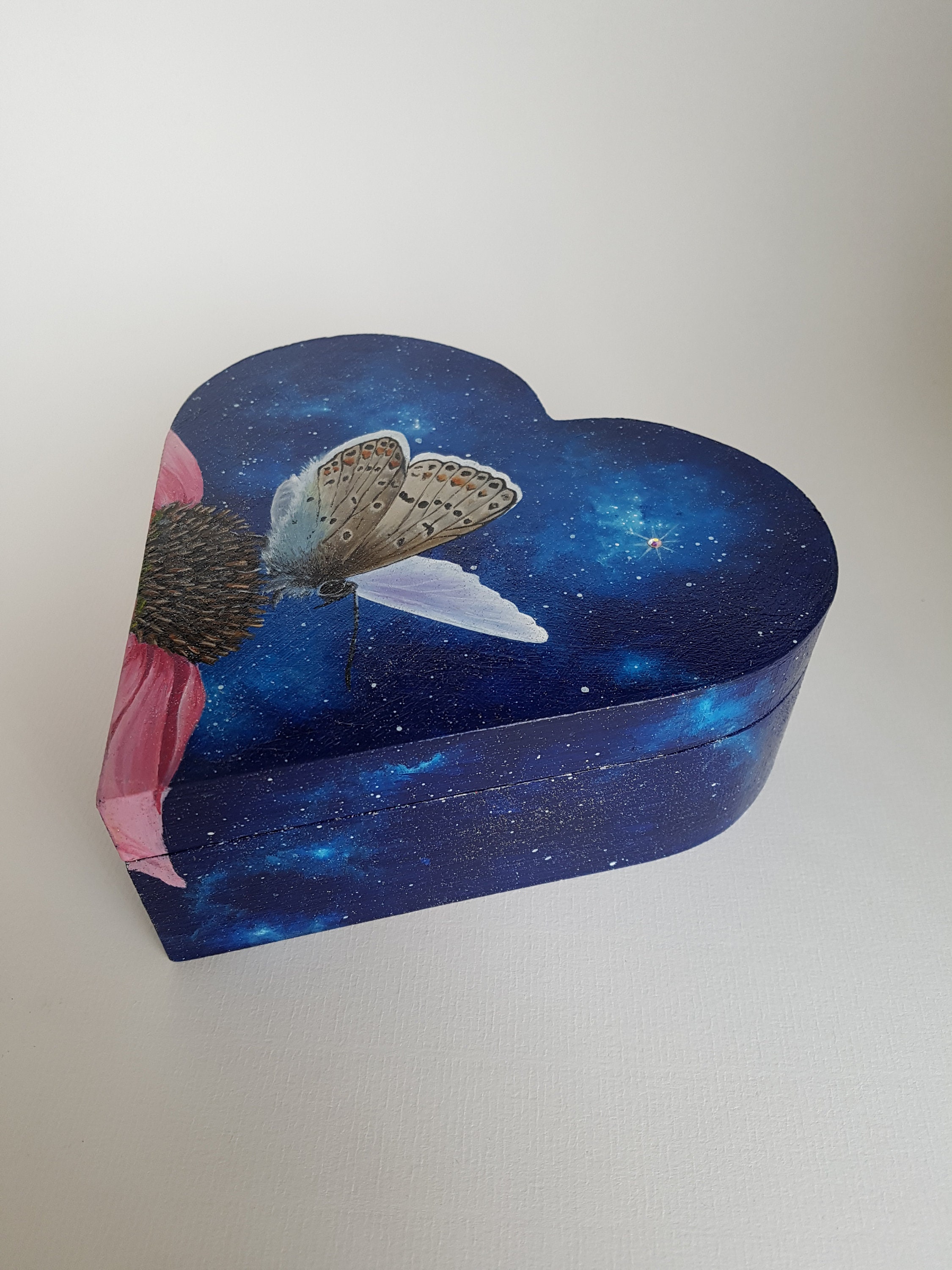 Hand Painted Box, Butterfly, Trinket, Jewellery Box, Unique, Original ...
