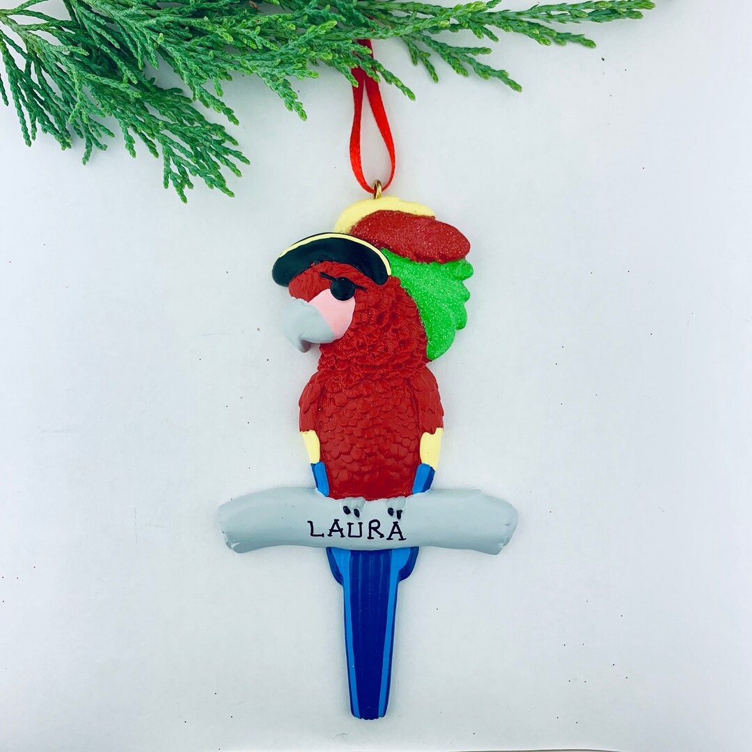 Personalized Parrot Ornament, Parrot Bird, Gift for Her, Name ...