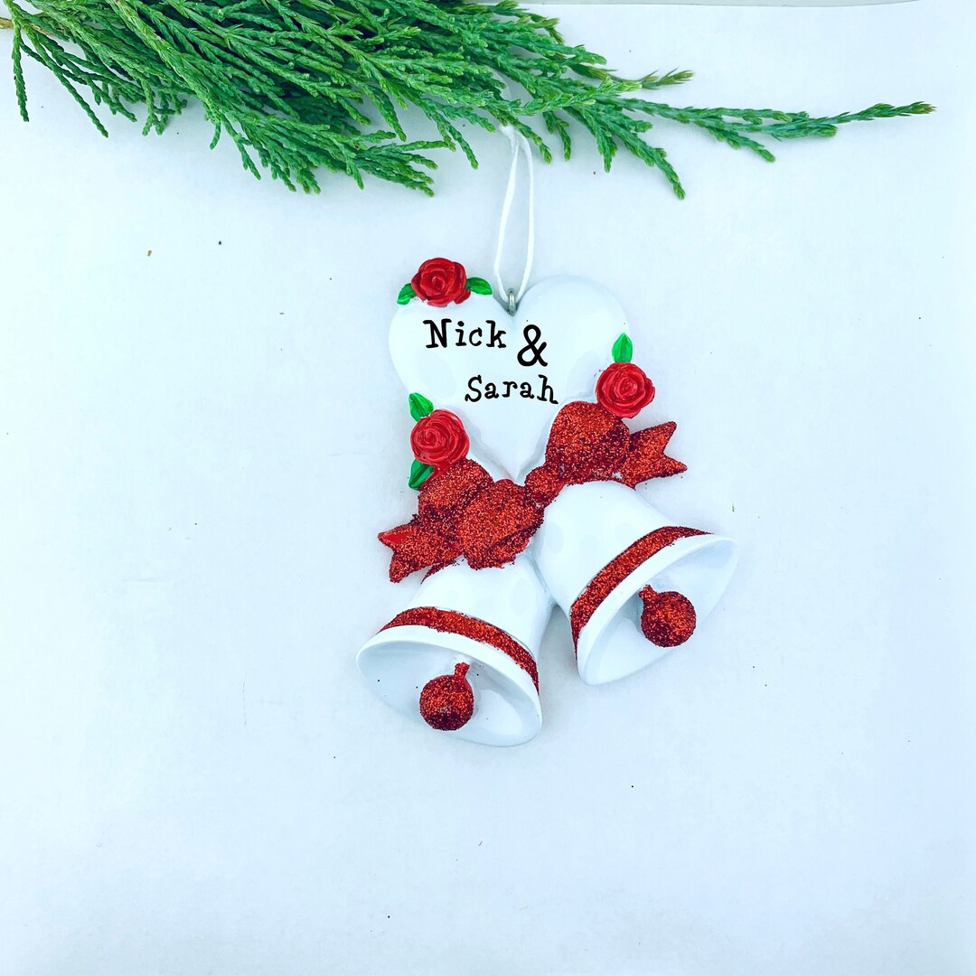 Personalized Wedding Bells Ornament, Christmas Ornament, Hand ...