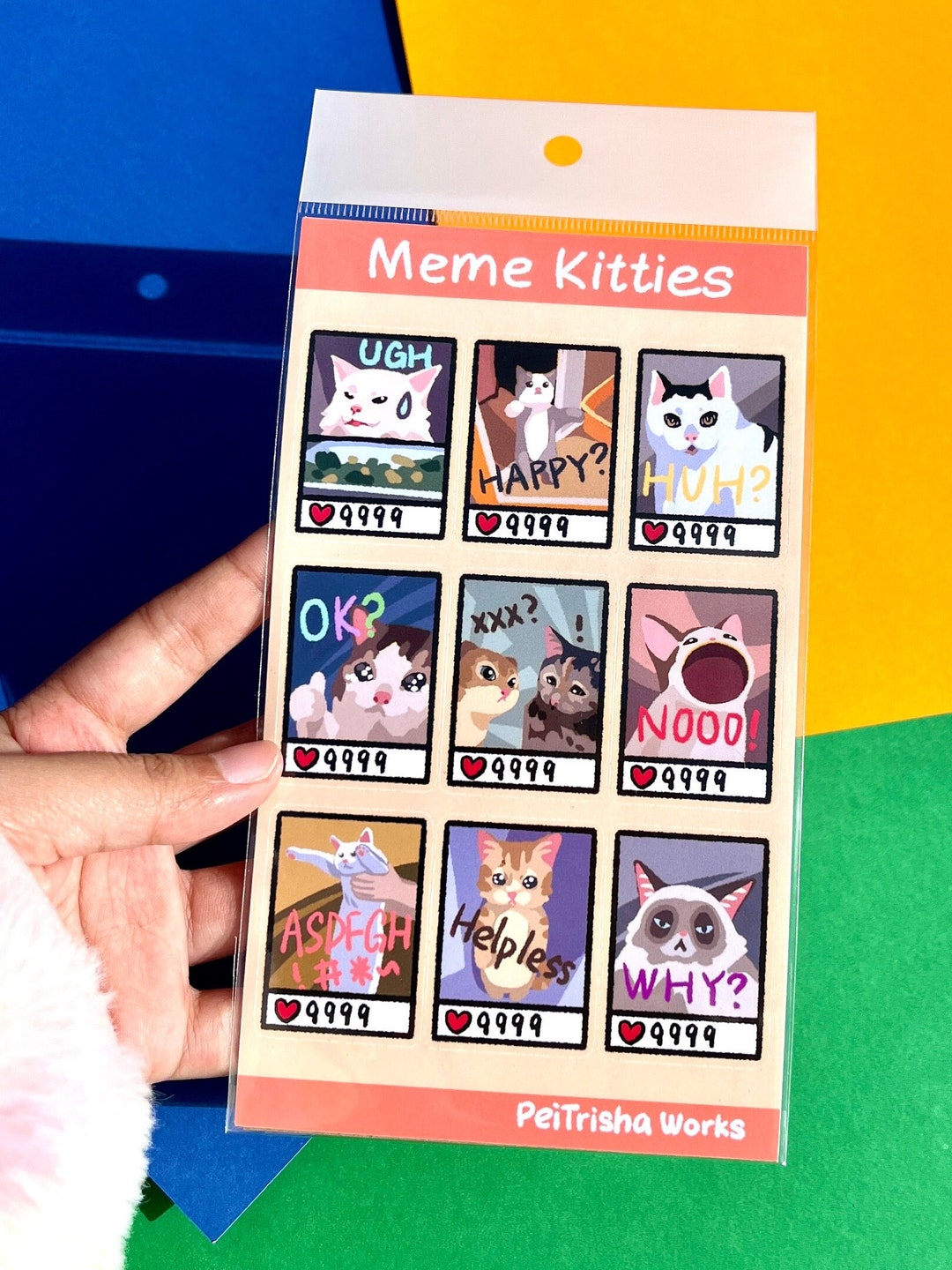 Meme Kitty Cat Sticker Sheet Popular Cats on Instagram Social Media - Etsy