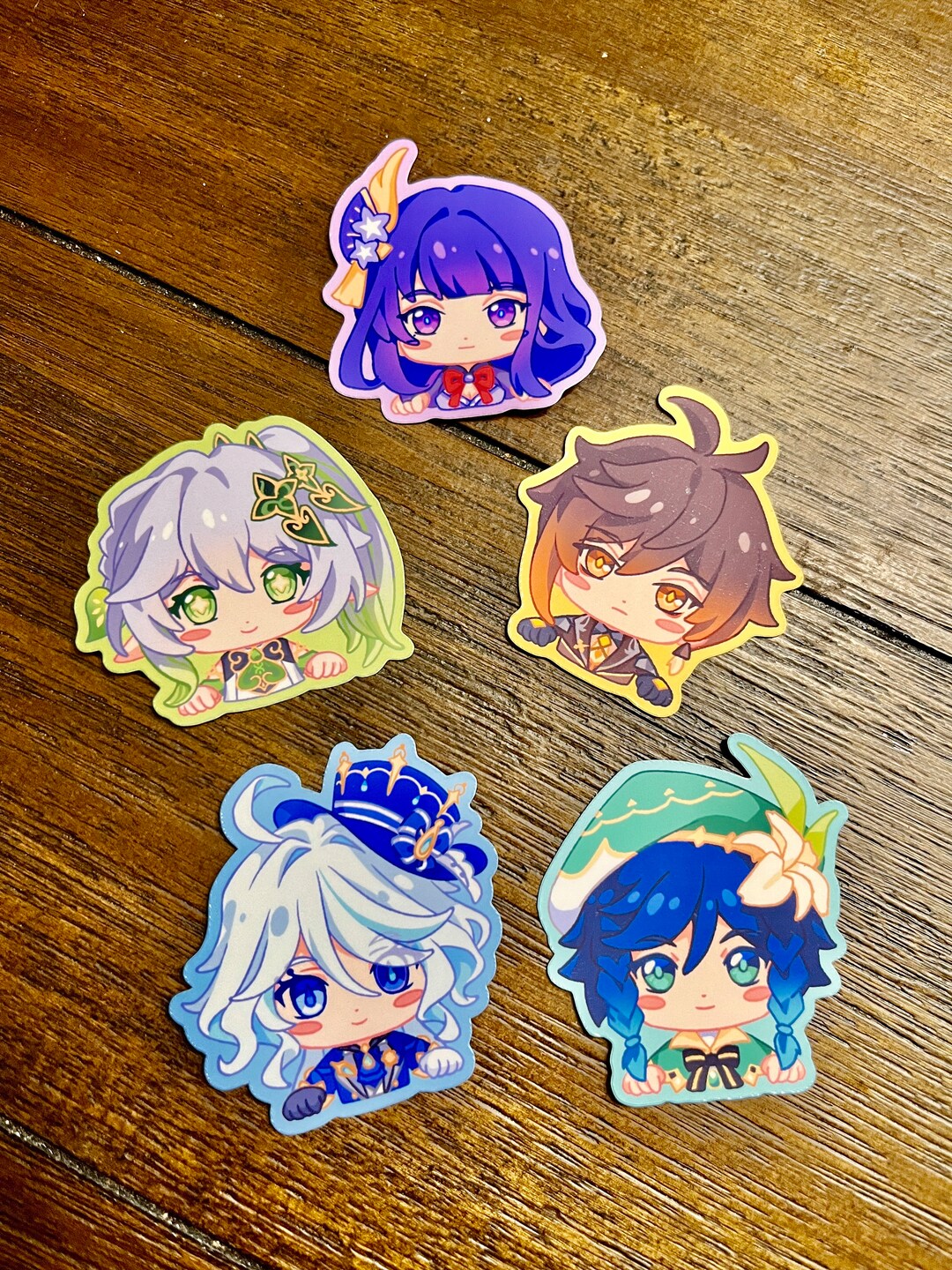 Genshin Impact Archon Stickers Furina Zhongli Raiden Shogun Nahida ...