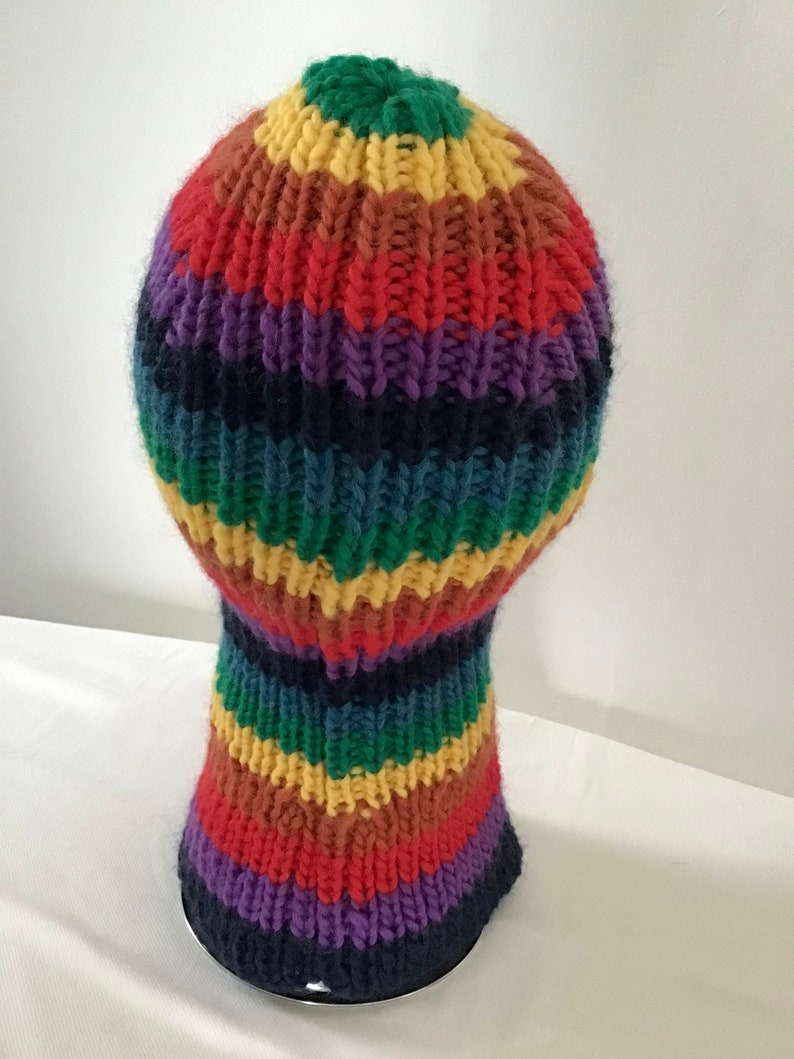Hand Knitted Unisex Rainbow Balaclava Vintage Style - Etsy UK