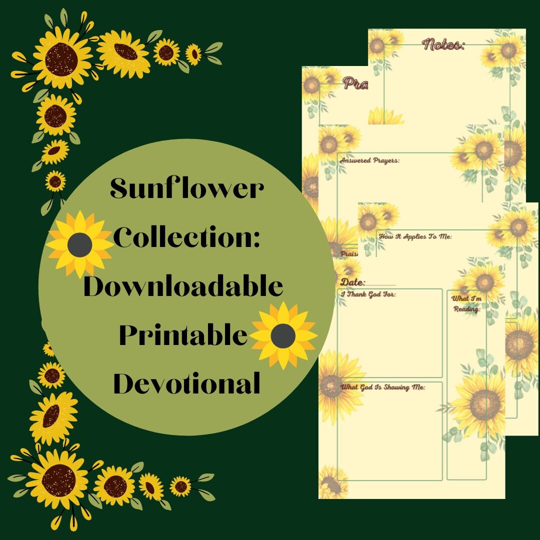 Sunflower Collection Printable Devotional - Etsy