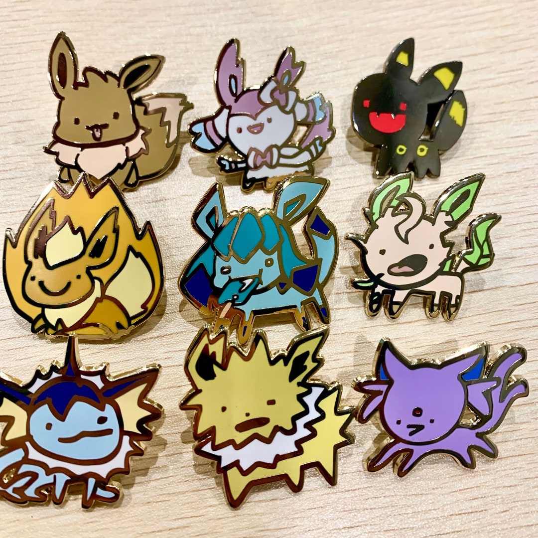 Funny Derpy Goofy Eeveelution Enamel Pins Eevee Sylveon Umbreon Espeon ...