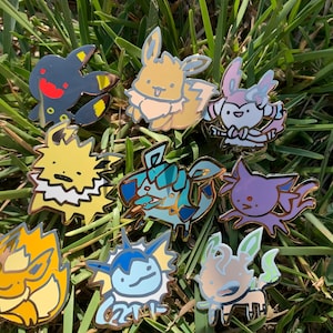 Funny Derpy Goofy Eeveelution Enamel Pins Eevee Sylveon Umbreon Espeon ...