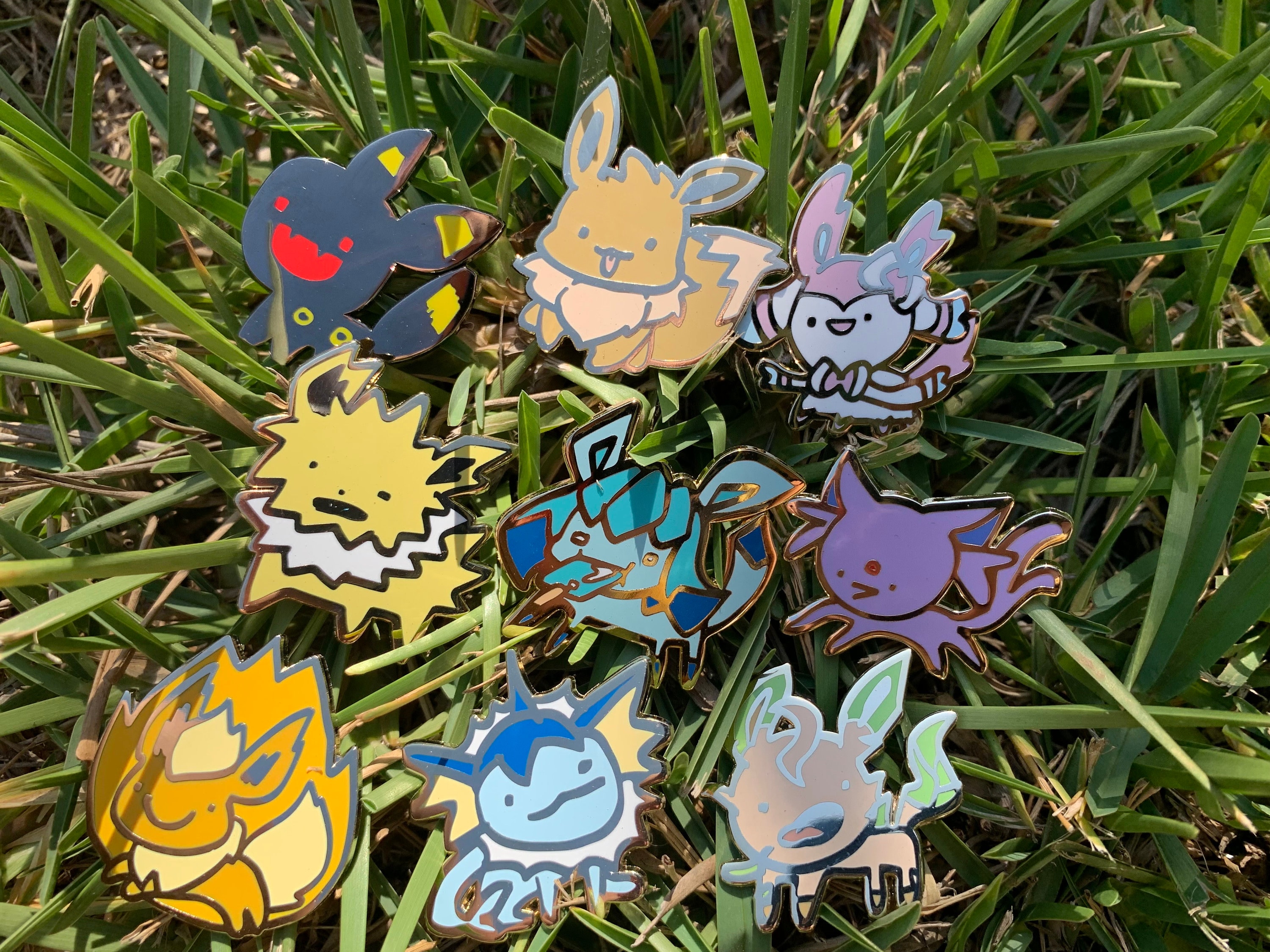Funny Derpy Goofy Eeveelution Enamel Pins Eevee Sylveon Umbreon Espeon ...