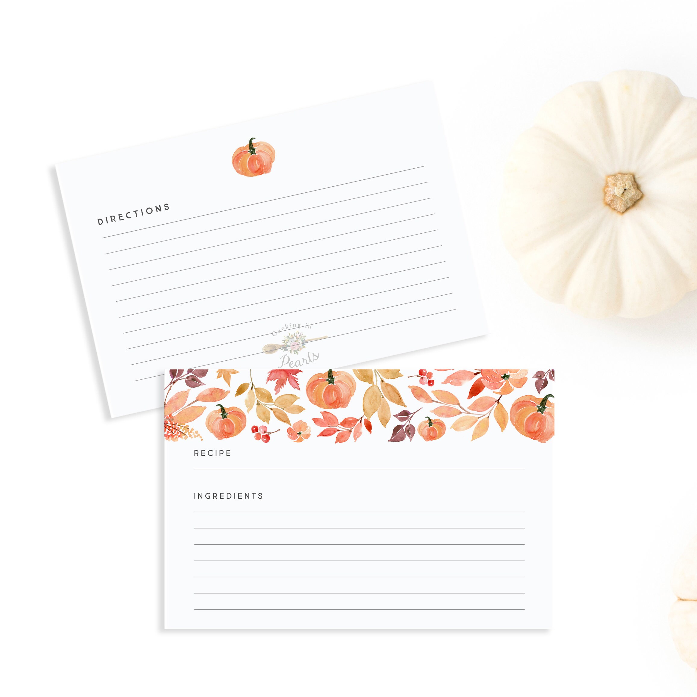 Fall Recipe Cards - Etsy