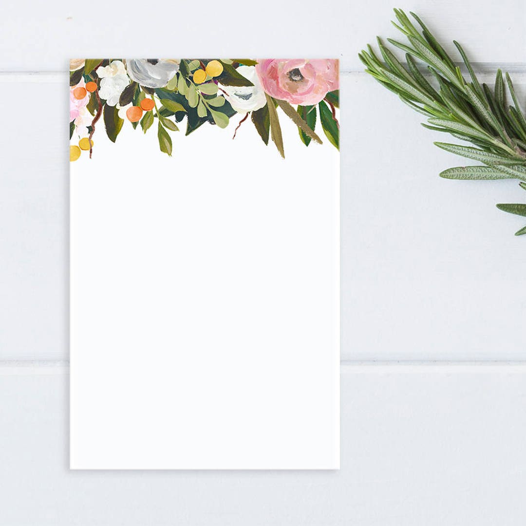 Floral Notepad - Etsy