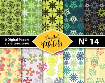 Black and white digital paper bold geometric pattern 1950s | Etsy