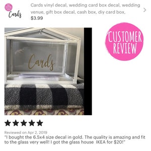 Cards Vinyl Decal, Wedding Card Box Decal, Wedding Venue, Gift Box ...