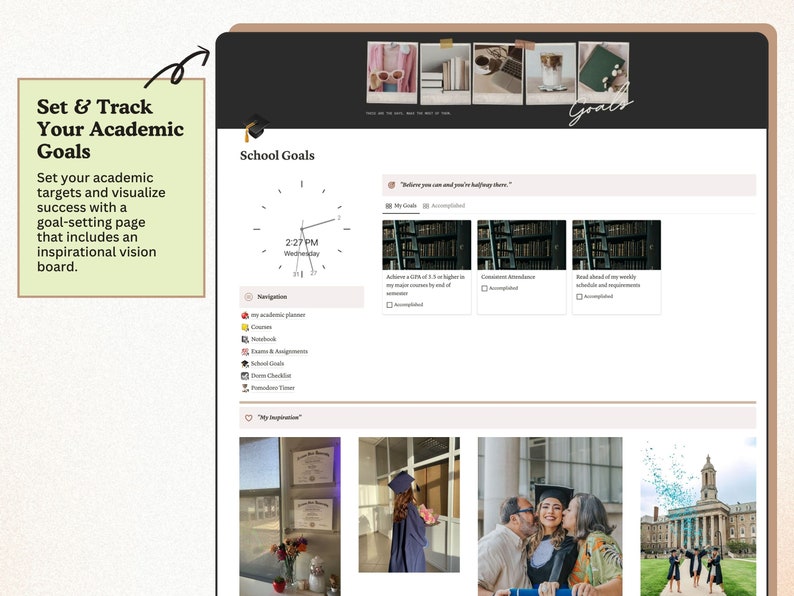 Academic Digital Planner, College Notion Template, All in One Student ...