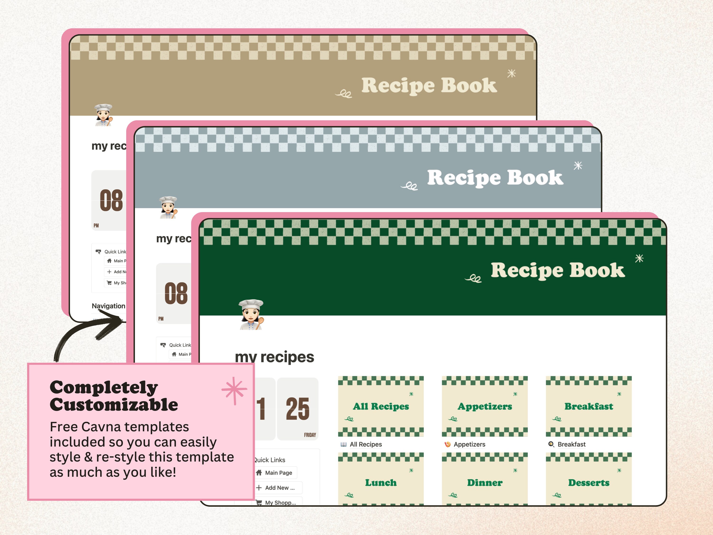 Recipe Book Notion Template, Meal Prep Notion Dashboard, Kitchen ...