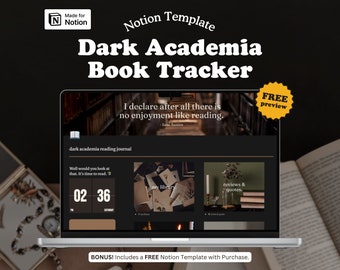 Notion Library Template Reading Goals Tracker Read Log Organizer Digital Books Planner Dashboard ...