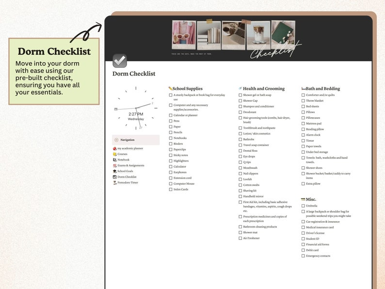 Academic Digital Planner, College Notion Template, All in One Student ...