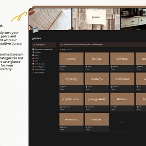Notion Template Reading Journal, Dark Academia Book Tracker, Bookish ...