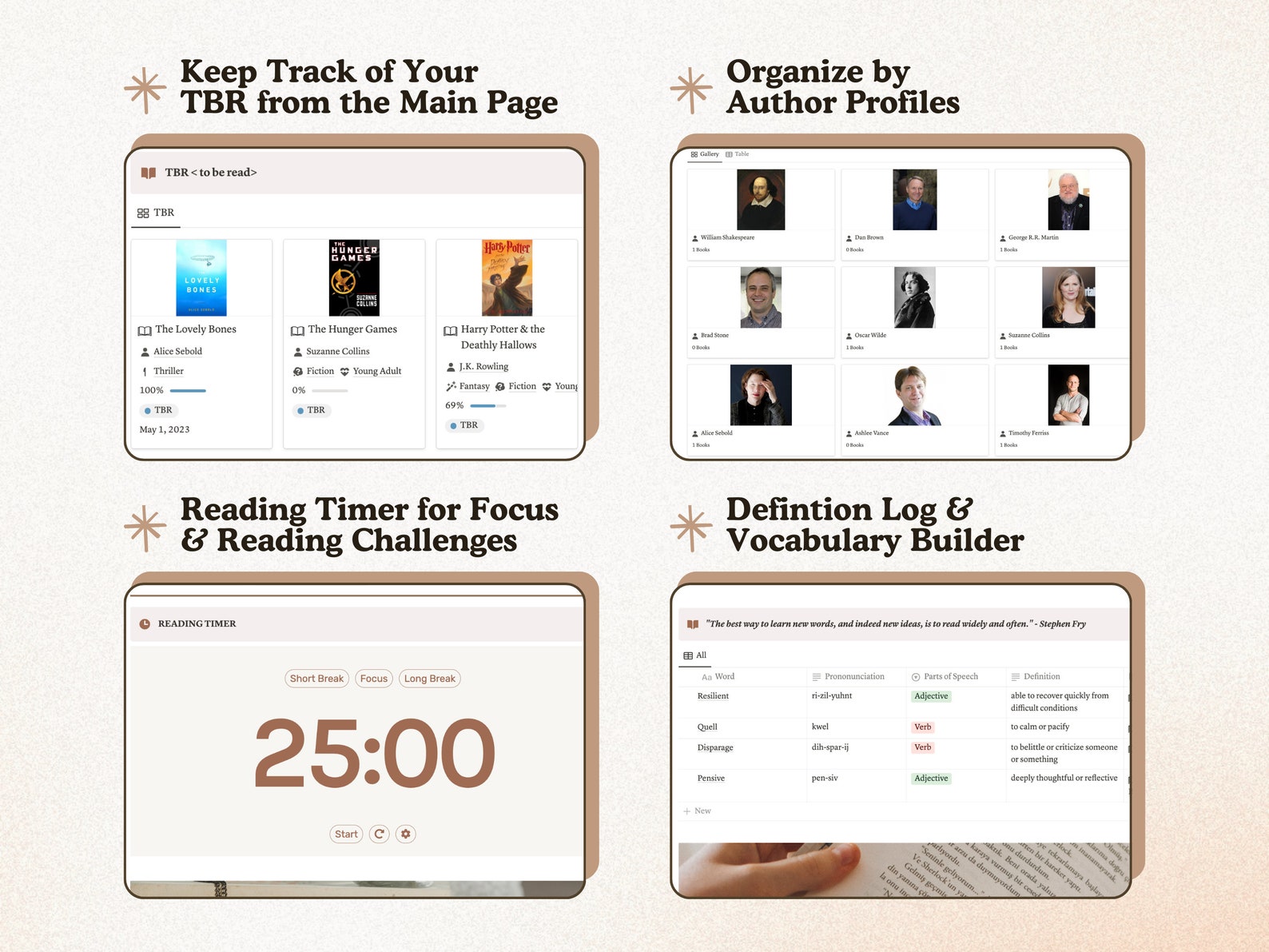 Ultimate Reading Journal Notion Template Bundle, Book Tracker, Library ...