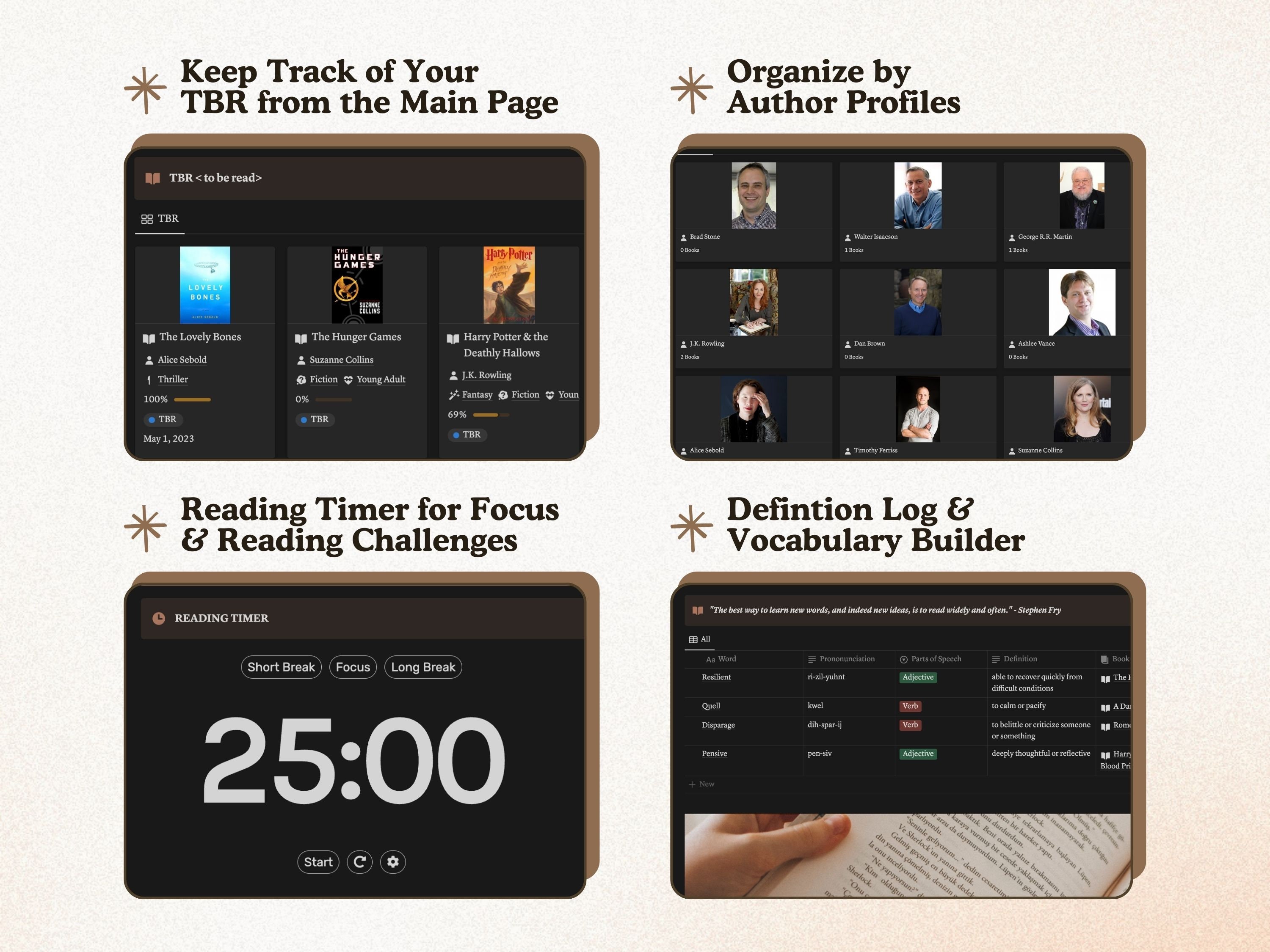 Notion Template Reading Journal, Dark Academia Book Tracker, Bookish ...