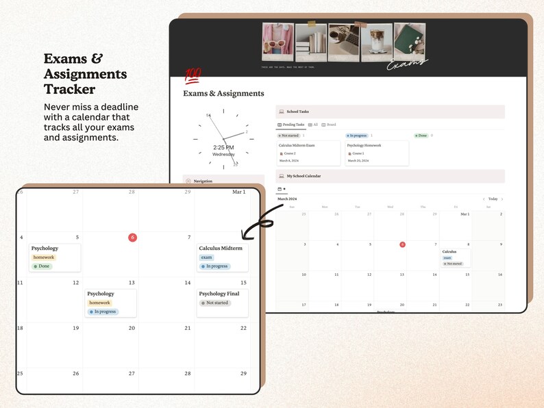 Academic Digital Planner, College Notion Template, All in One Student ...
